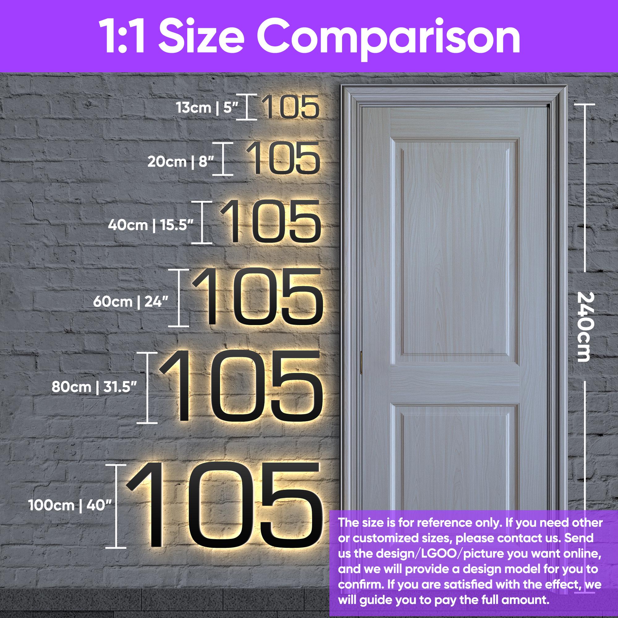 Solar Light-up House Number, Custom Address Sign, Weatherproof Metal ...