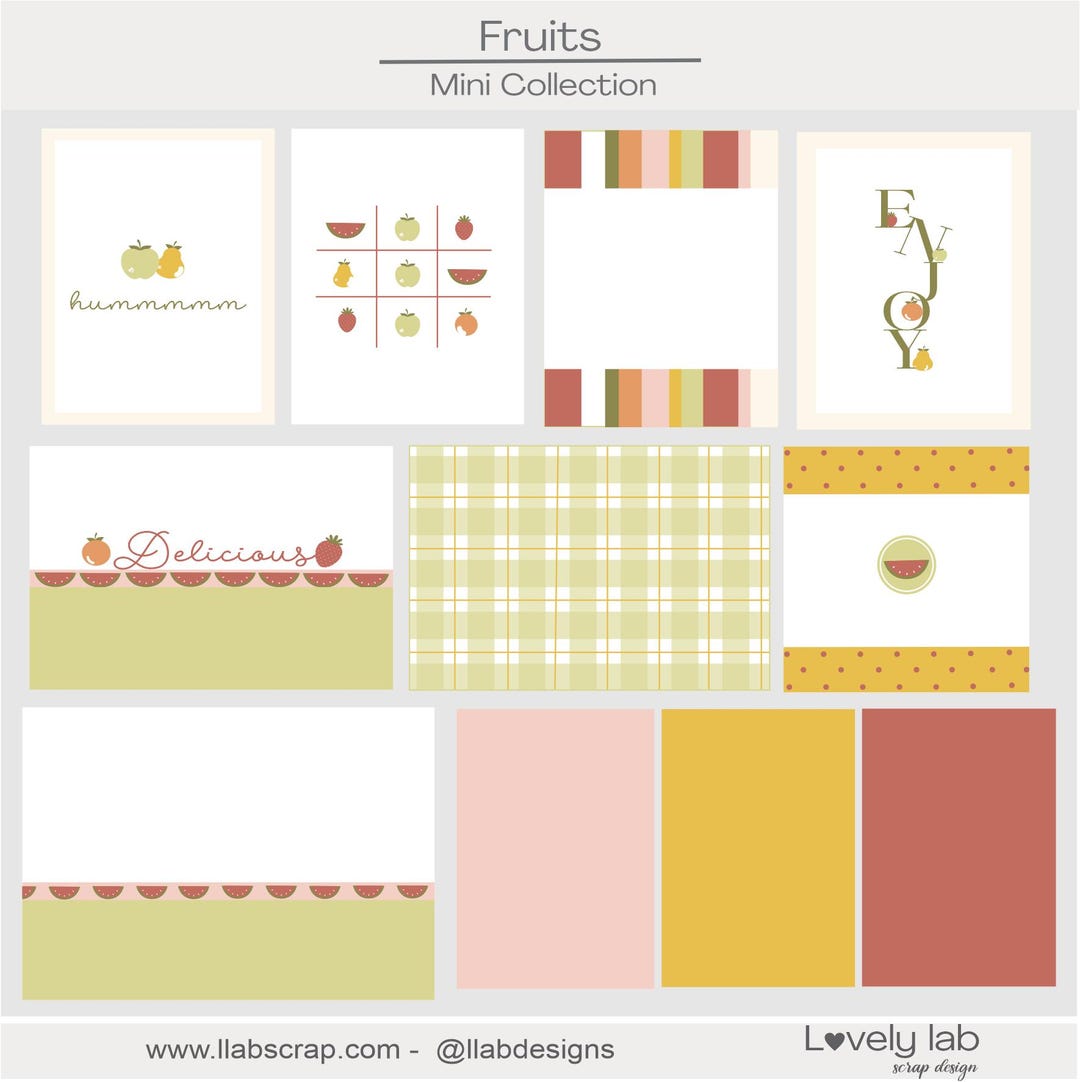 Fruits - CARDS 3x4 and 4x3 - Etsy