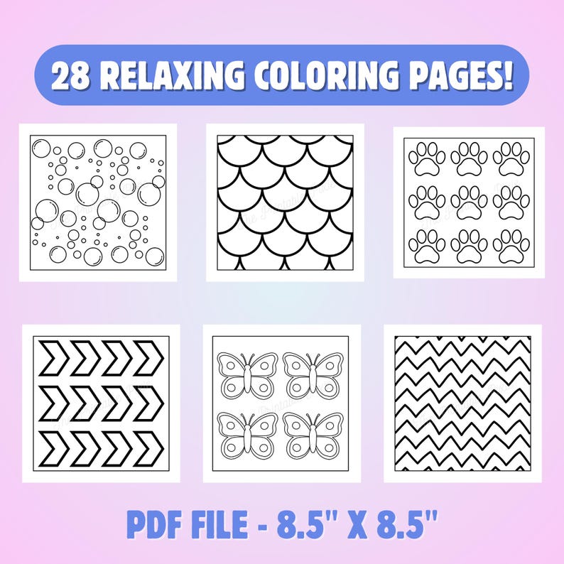Cozy Patterns: Bold & Easy Printable Coloring Pages, Easy Coloring for ...