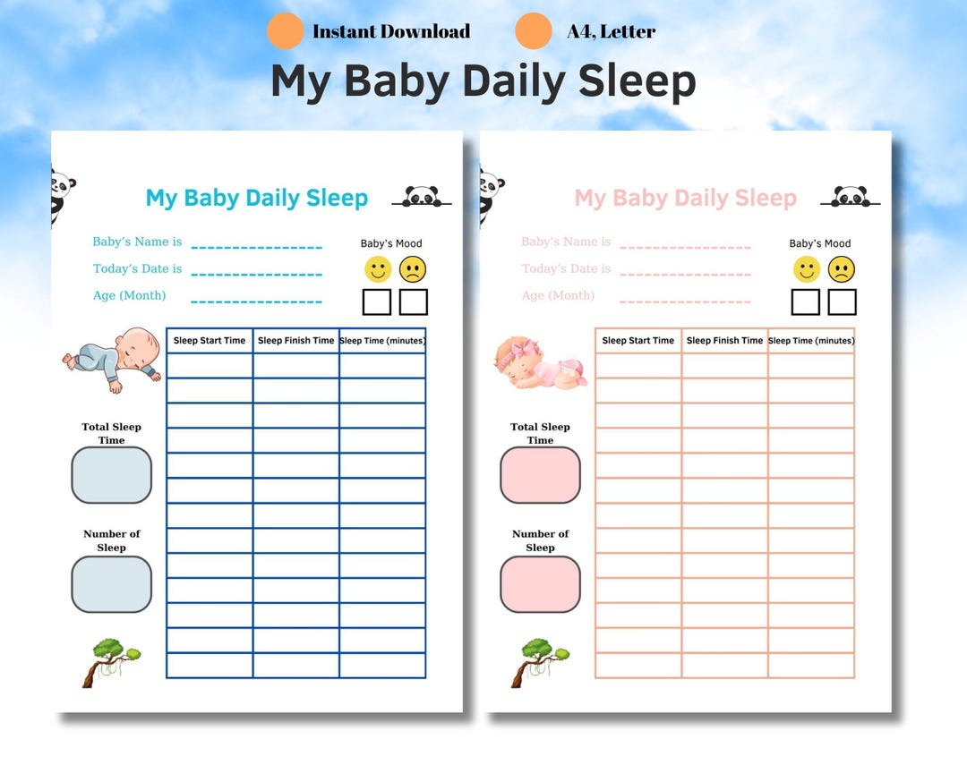 Newborn Baby Sleep Tracker | Printable Baby Sleep Log | Daily & Weekly ...