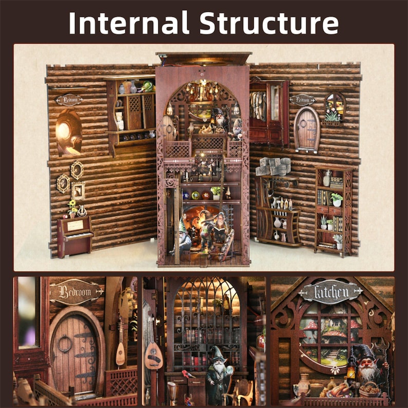 Snow White Book Nook DIY Kit Grimms Fairy Tale Bookshelf Insert ...
