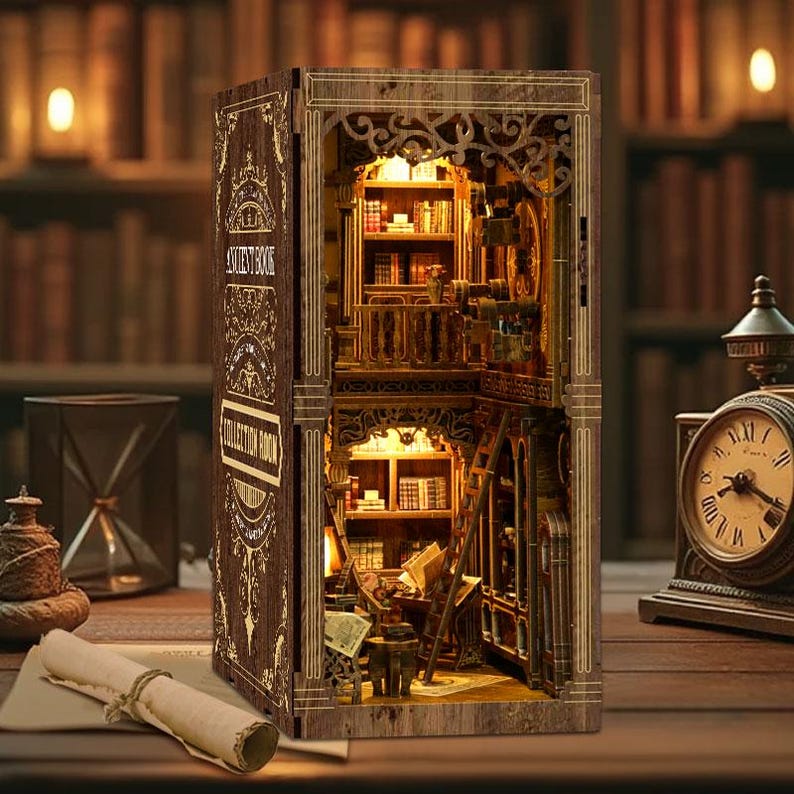 Book Nook Kit DIY, Fantasy Library Book Nook, Miniature House Kit With ...