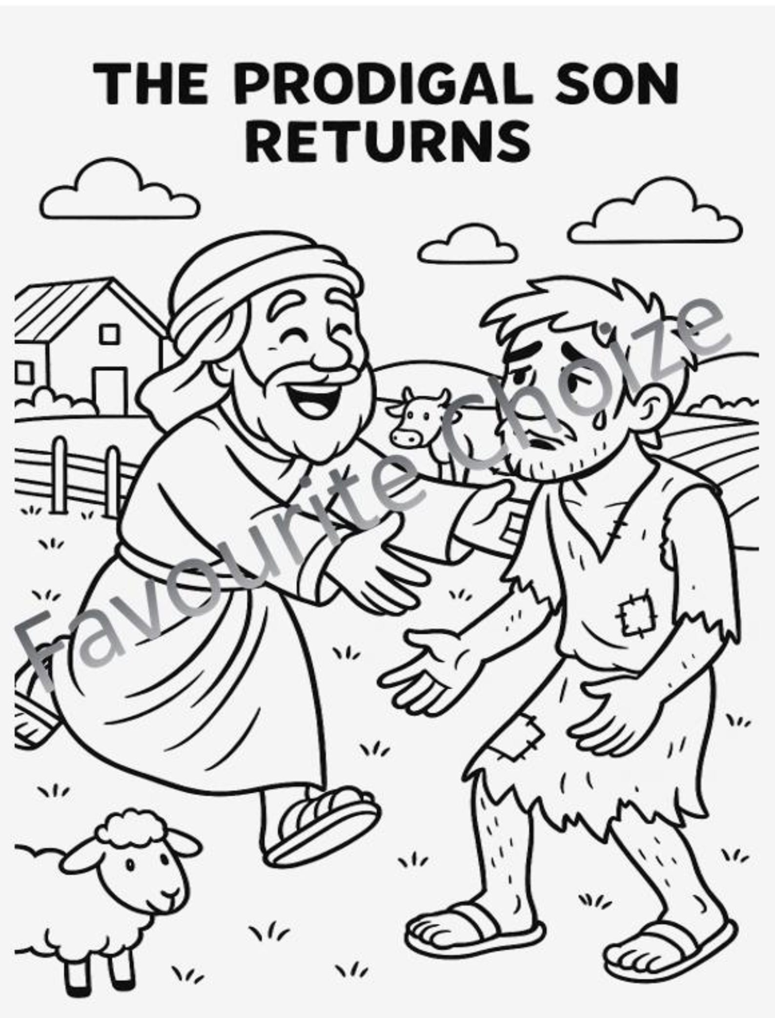 The Prodigal Son Coloring Page | Bible Story Printable for Kids ...
