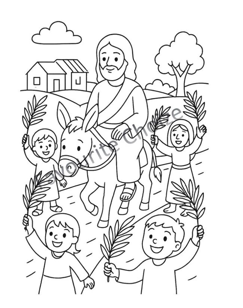 Hosanna Coloring Page | Triumphal Entry of Jesus | Sunday School ...