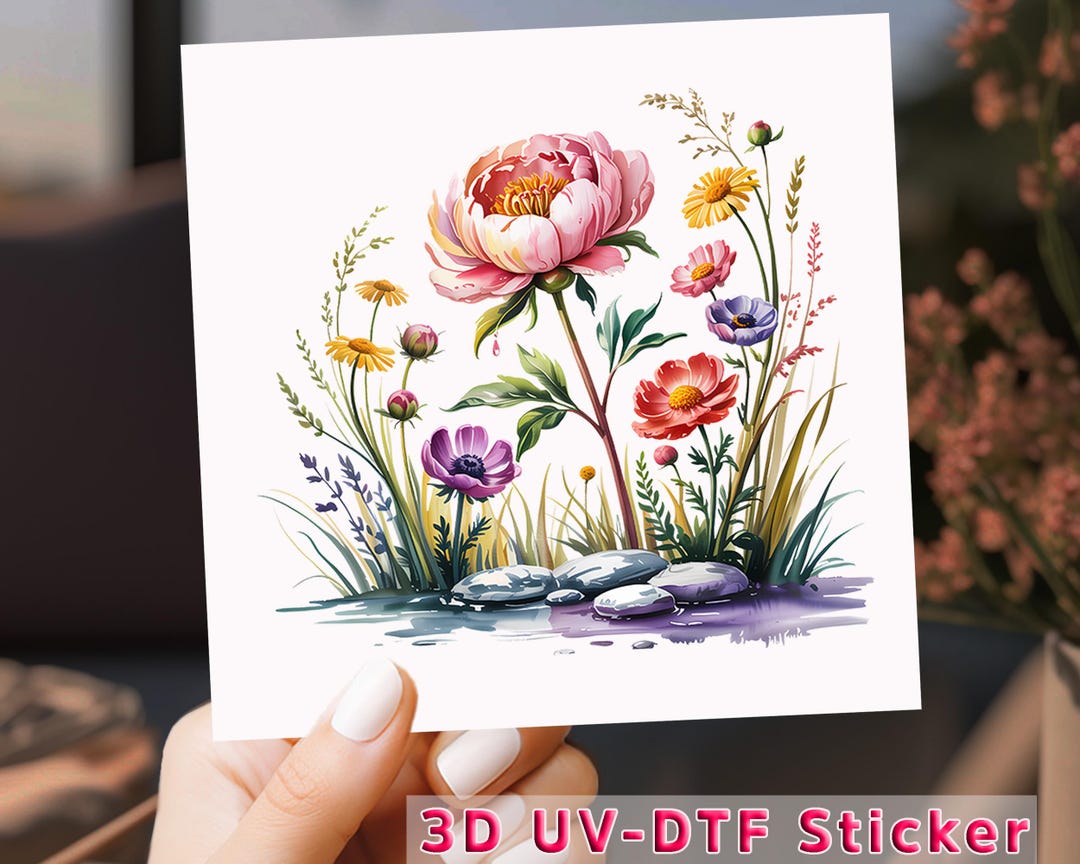 Wildflower Meadow UV DTF Transfer, Floral Cup Wrap - Etsy
