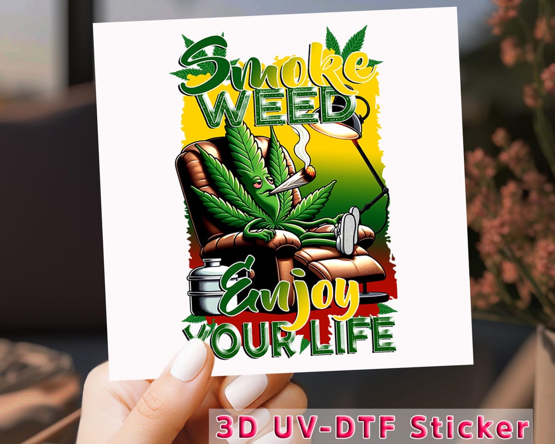 Cannabis Leaf Decal: Chill Style UV DTF Transfer (various Sizes) - Etsy