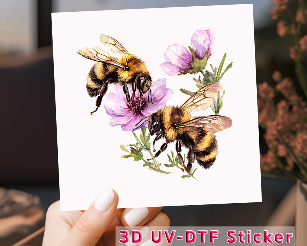 Floral Bee Decal UV DTF Transfer - Spring Blossom Cup Wrap - Etsy