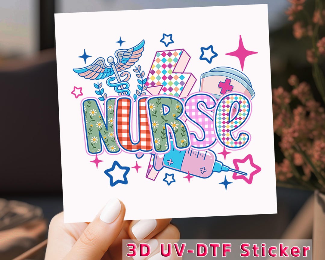 Pastel Nurse UV DTF Sticker, Retro Medical Design - Etsy