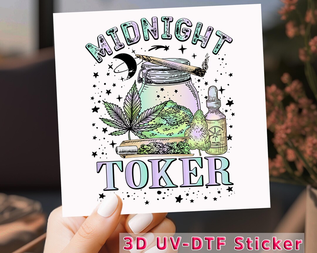 Cannabis Leaf Sticker Decal - UV DTF Transfer for Tumblers and Glass - Etsy