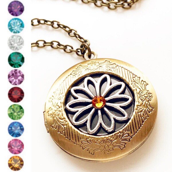 Birthstone Locket - Etsy