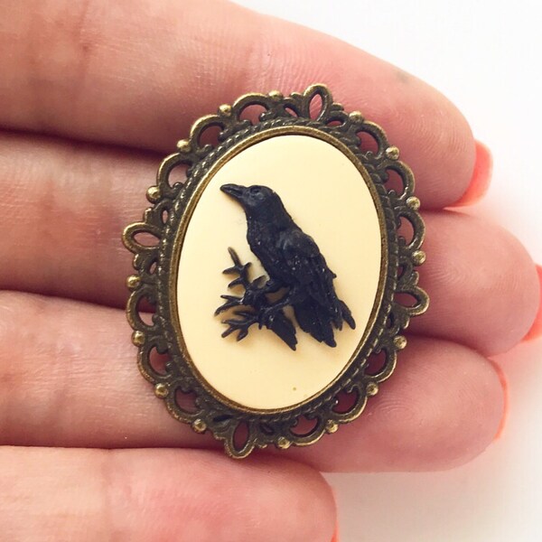 Raven Brooch - Etsy
