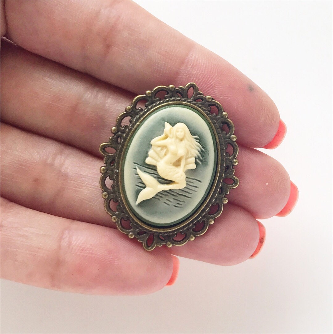 Mermaid Cameo Brooch Renaissance Faire Jewelry Mermaid Pin - Etsy