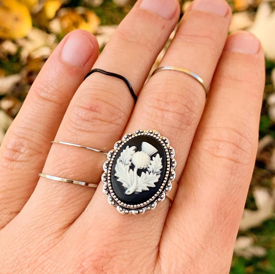 Scottish Thistle Ring Cameo Ring Scotland Gifts Scotland Thistle ...