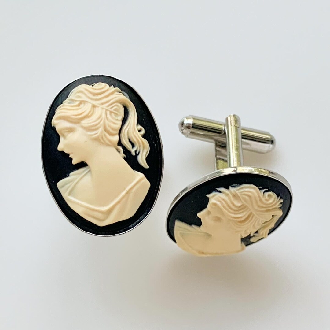 Cameo Cufflinks Classic Lady Woman Cameo Vintage Wedding - Etsy