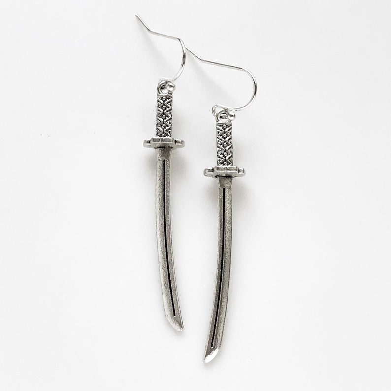 Sword Earrings Katana Earrings Samurai Earrings Japanese Sword - Etsy