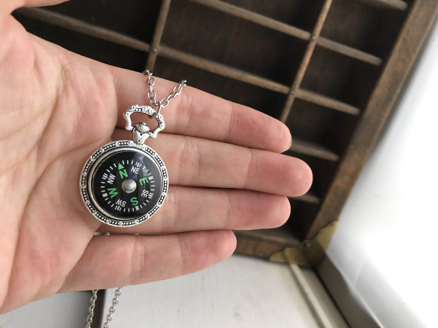 Working Compass Necklace Compass Pendant Hiking Backpacking | Etsy