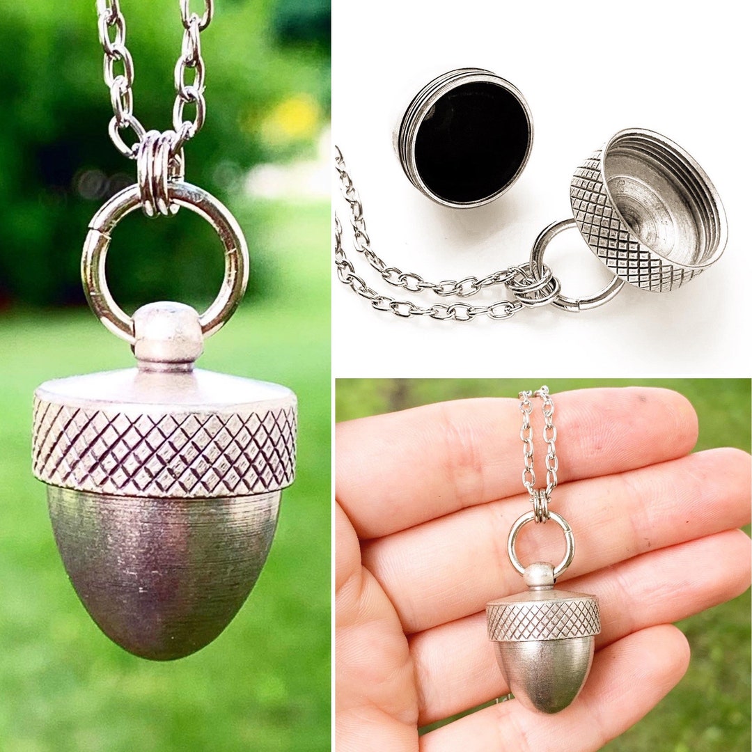 Acorn Necklace Pill Case Necklace Acorn Locket Urn Jewelry - Etsy