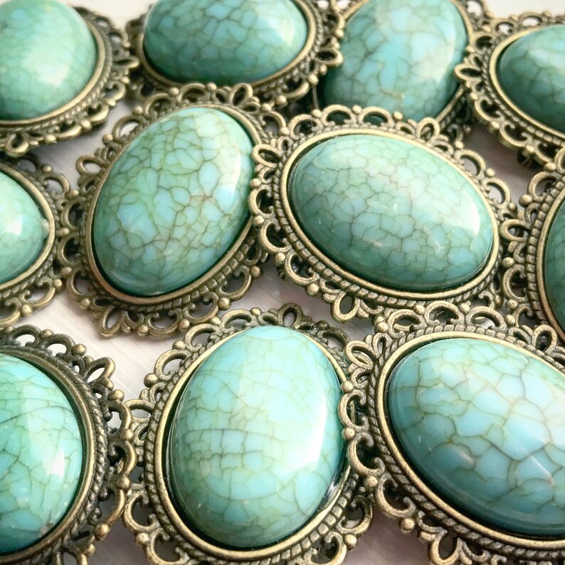 Faux Turquoise Brooch Blue Pin - Etsy