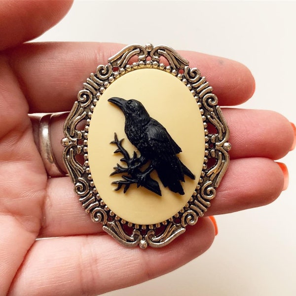 Raven Brooch - Etsy