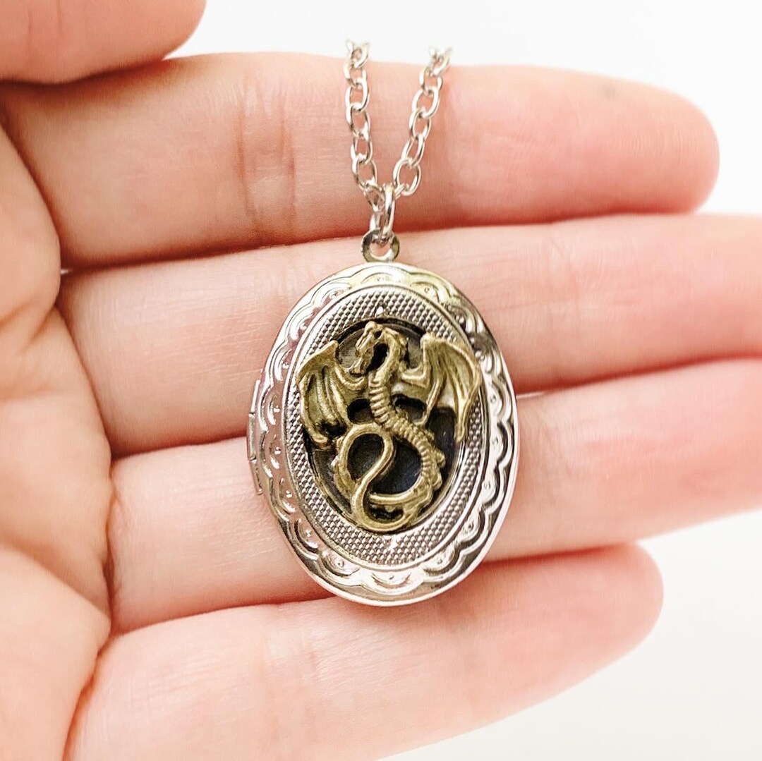 Dragon Locket Necklace Dragon Locket Pendant - Etsy