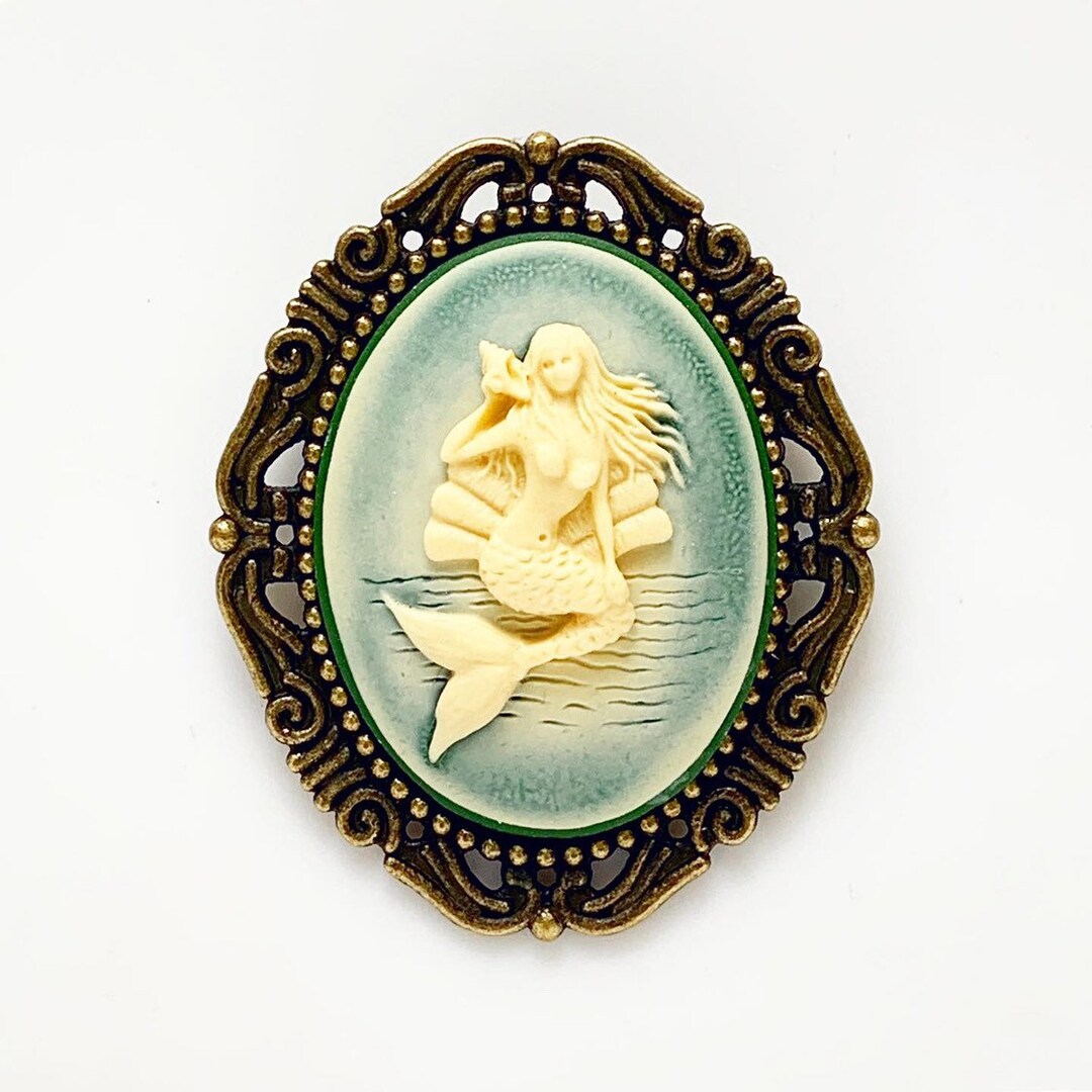 Mermaid Brooch Pirate Hat Pin Mermaid Cameo Renaissance Faire - Etsy