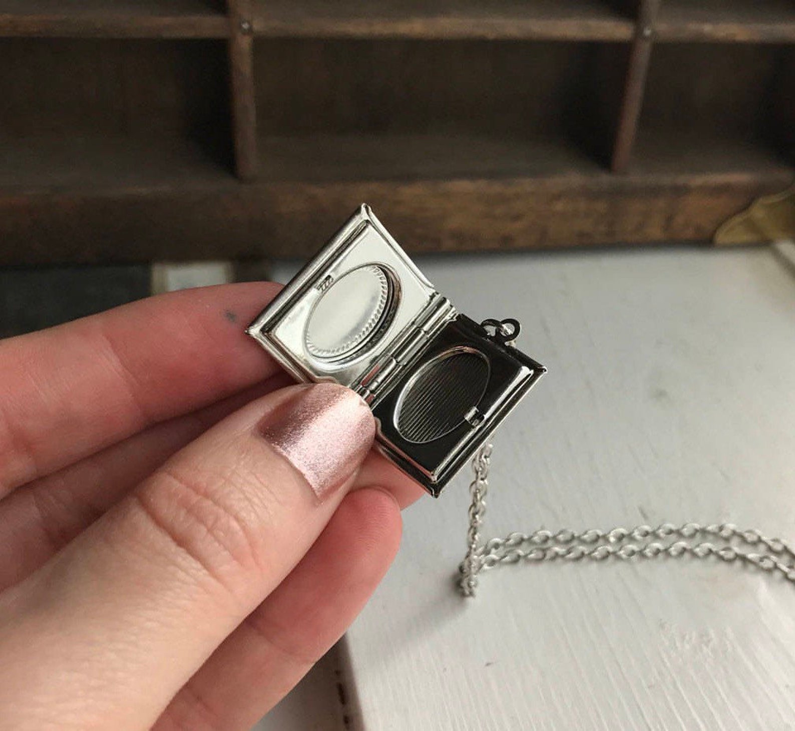 Dragon Book Locket Necklace Birthstone Locket - Etsy