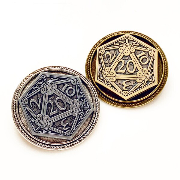 D20 Enamel Pin - Etsy