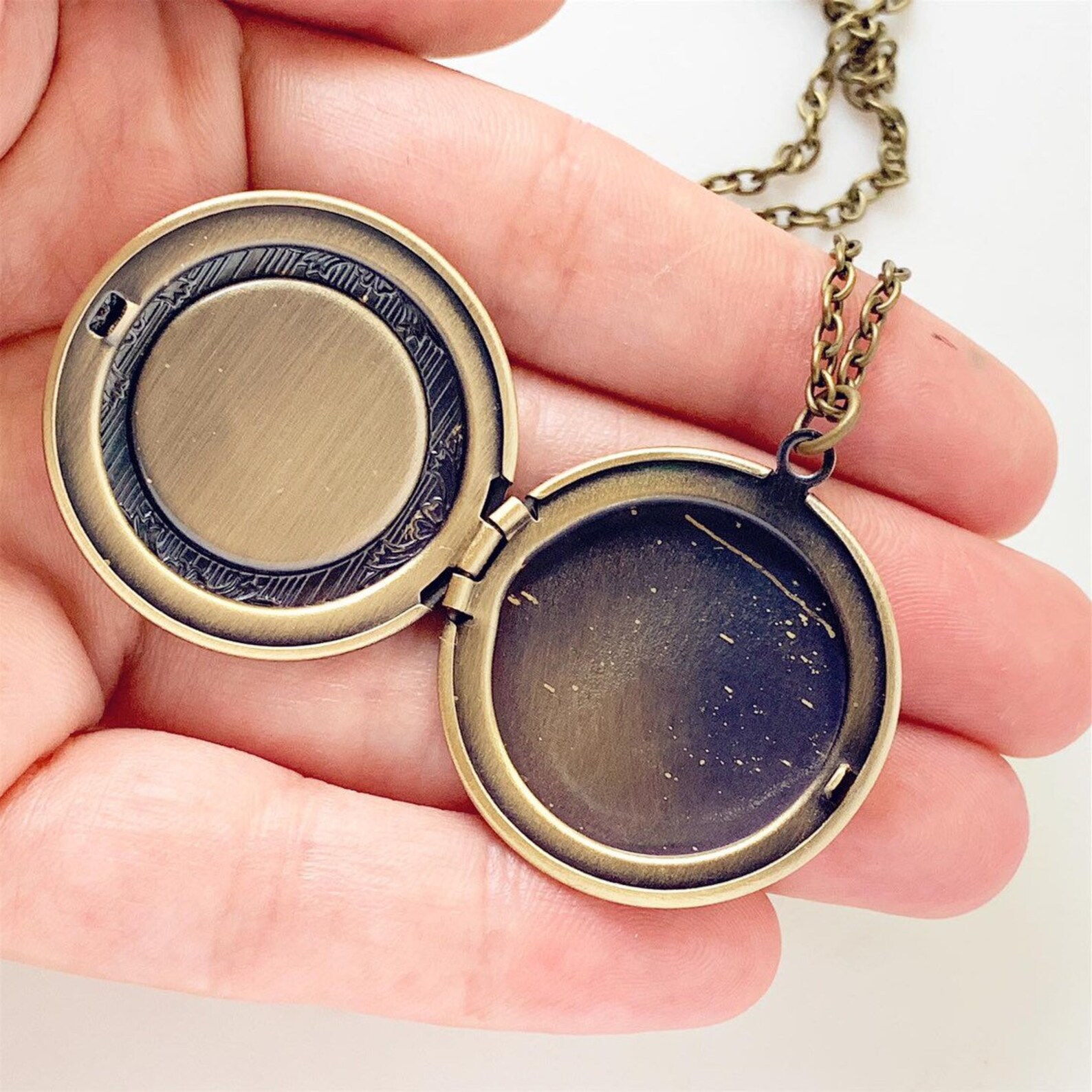 Sun and Moon Locket Necklace Celestial Jewelry Photo Locket - Etsy