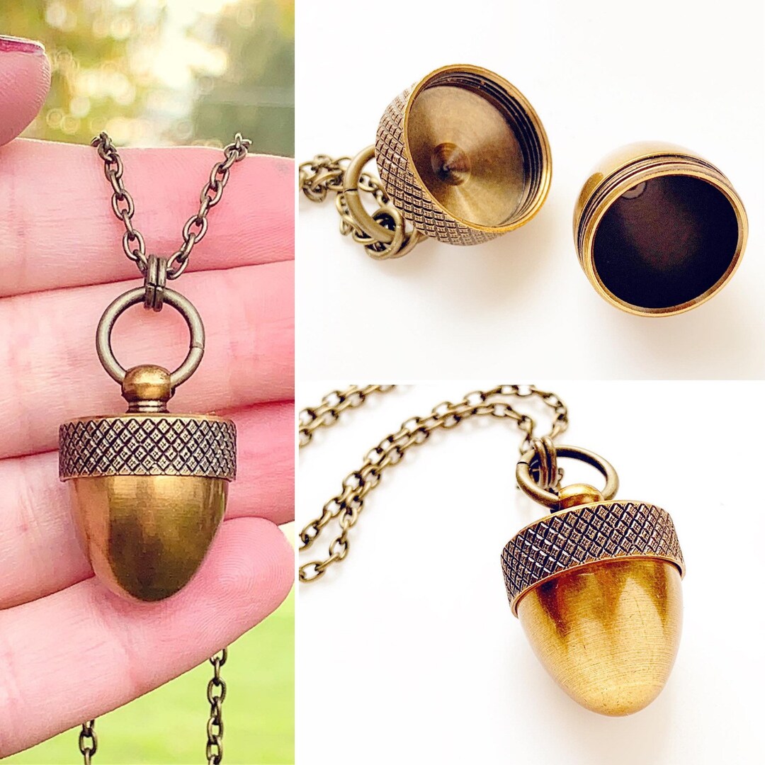 Acorn Locket Necklace Urn Jewelry Container Pendant - Etsy
