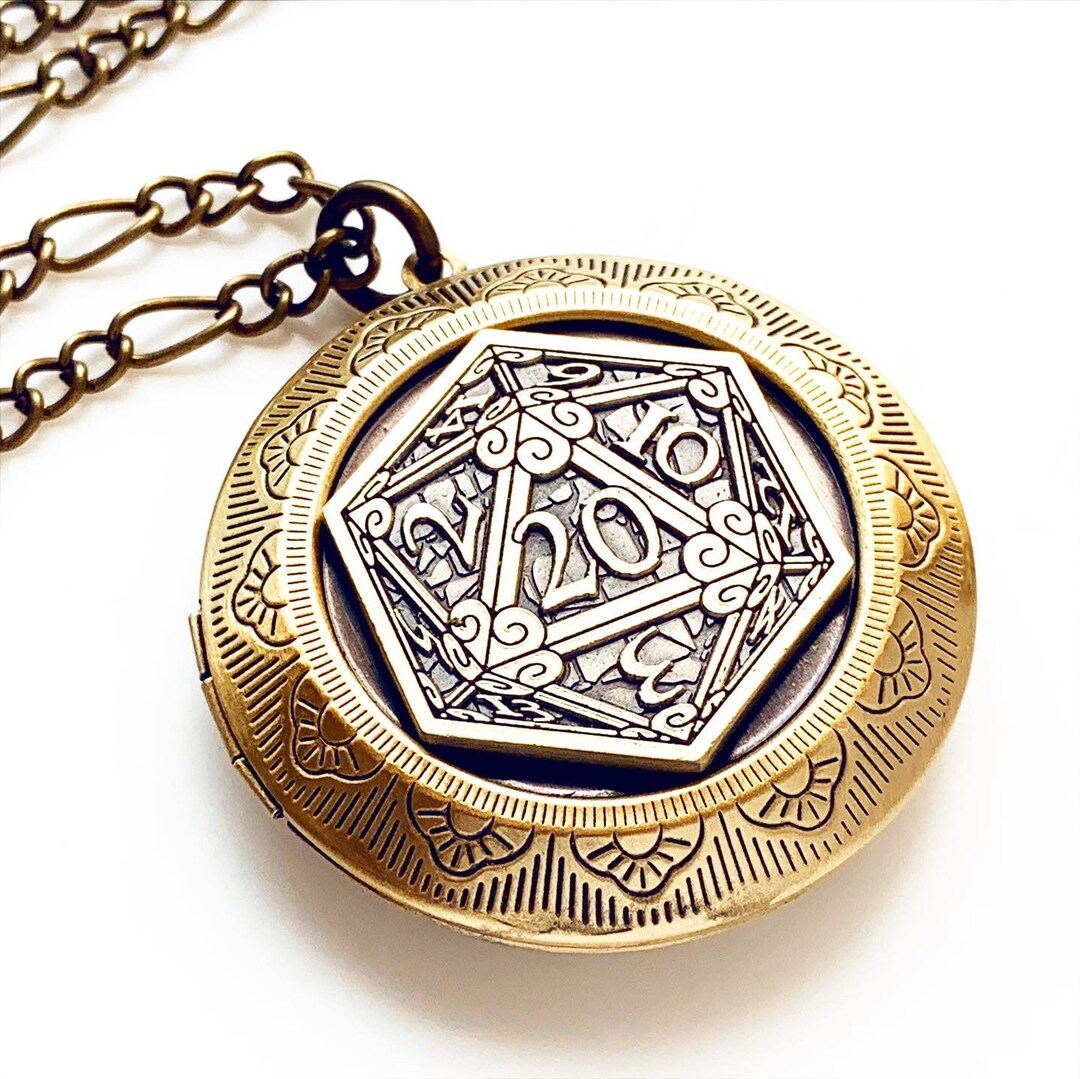 Dungeons and Dragons Locket Necklace D20 Large Locket Pendant - Etsy