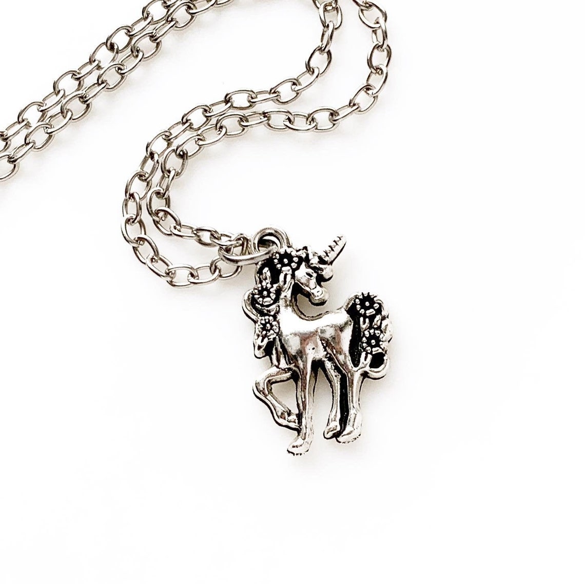 Unicorn Necklace Silver Unicorn Pendant | Etsy