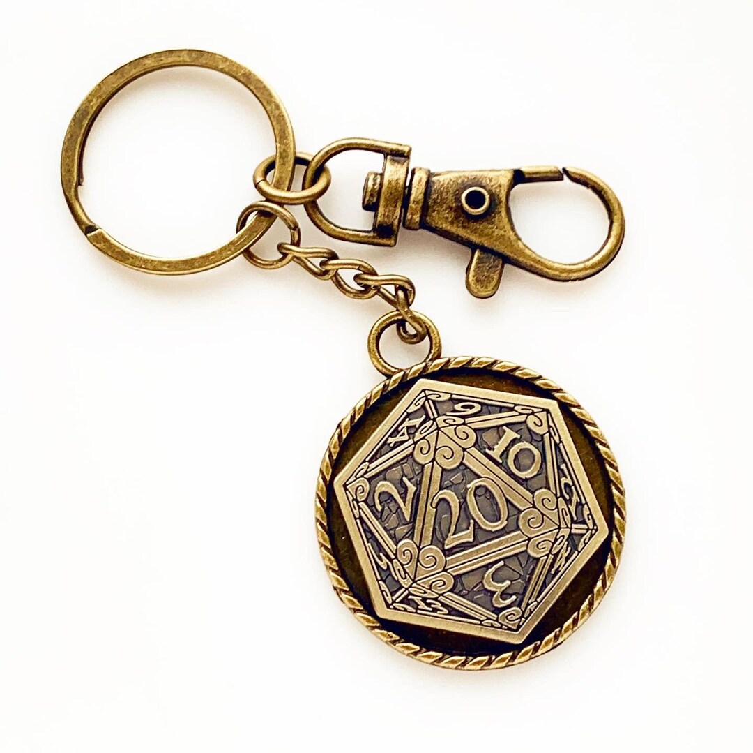 D20 Keychain Dungeons and Dragons Key Chain Accessory Nerdy Gift for ...