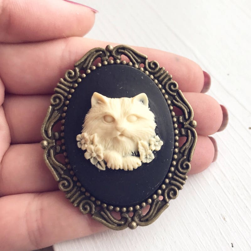 Cat Cameo Brooch - Etsy