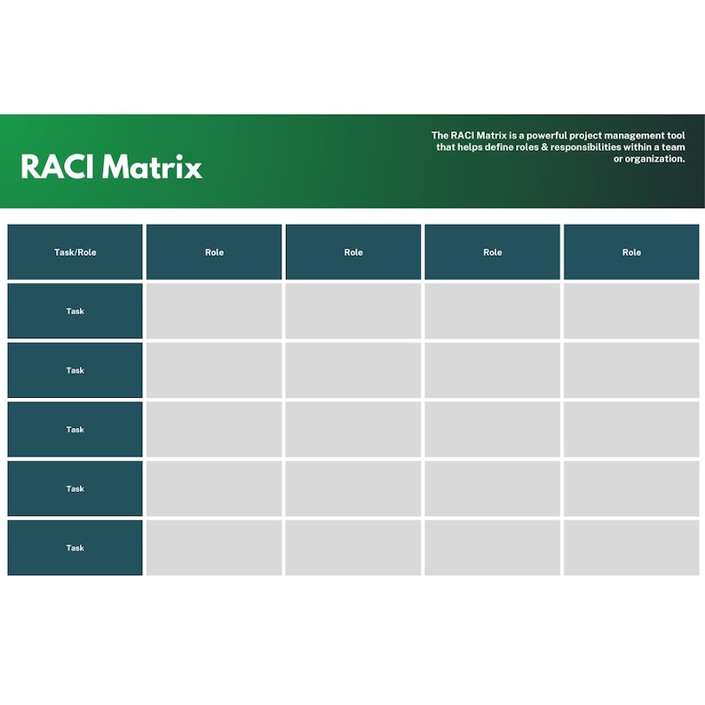 RACI Matrix Template | Project Management Tool | Editable in Canva ...