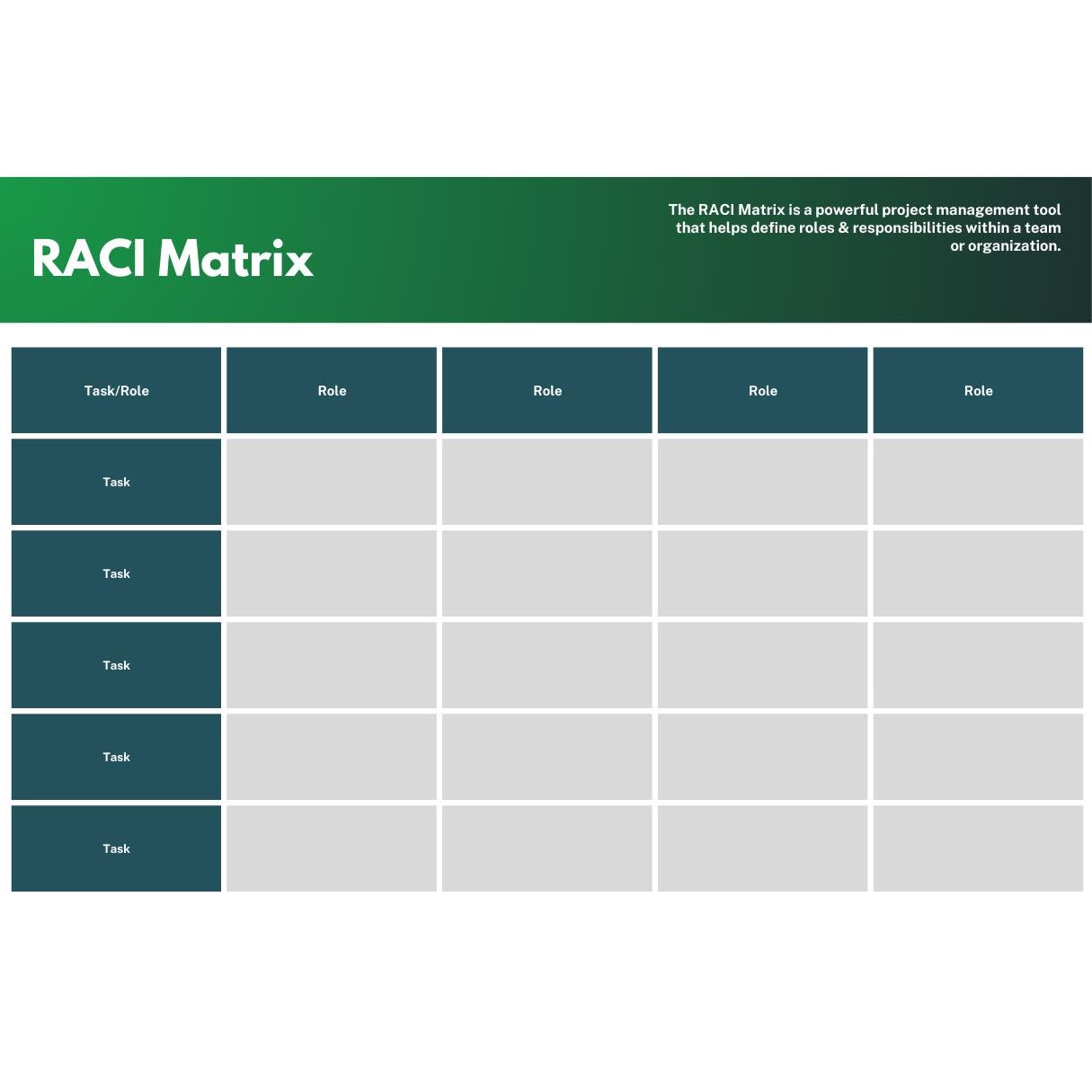 RACI Matrix Template | Project Management Tool | Editable in Canva ...