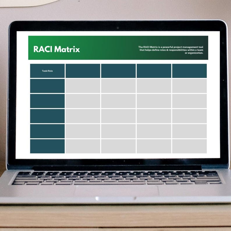 RACI Matrix Template | Project Management Tool | Editable in Canva | Team Workflow Organizer ...