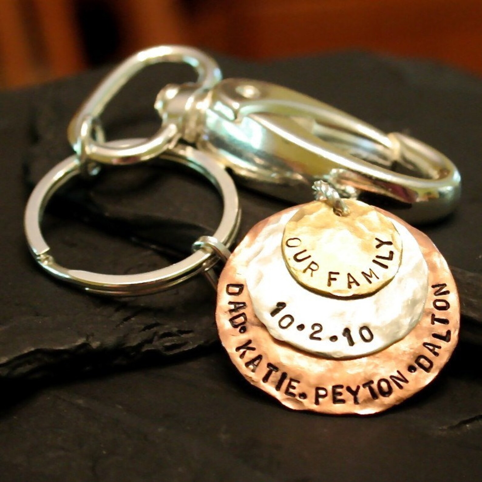 Trio of Metal Keychain Sterling/copper/brass - Etsy