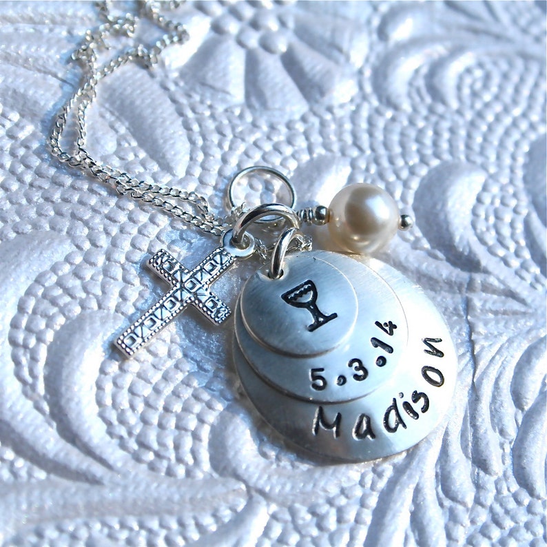 First Communion Necklace Communion Jewelry With Sterling | Etsy