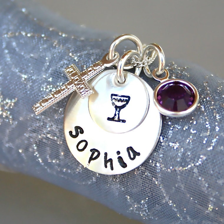 Communion Sterling 1st Communion Necklace First Holy - Etsy