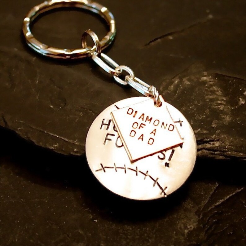 Diamond of a Dad Baseball Keychain - Etsy
