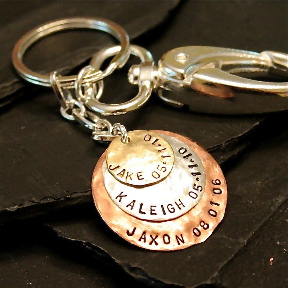 Trio of Metal Keychain Sterling/copper/brass - Etsy