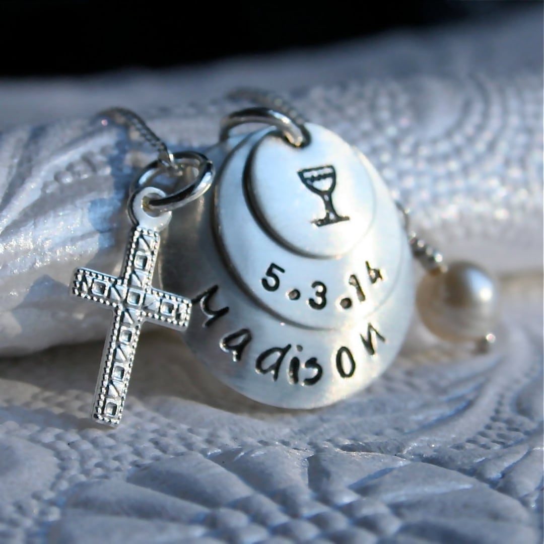 First Communion Necklace - Communion Jewelry - With Sterling Silver ...