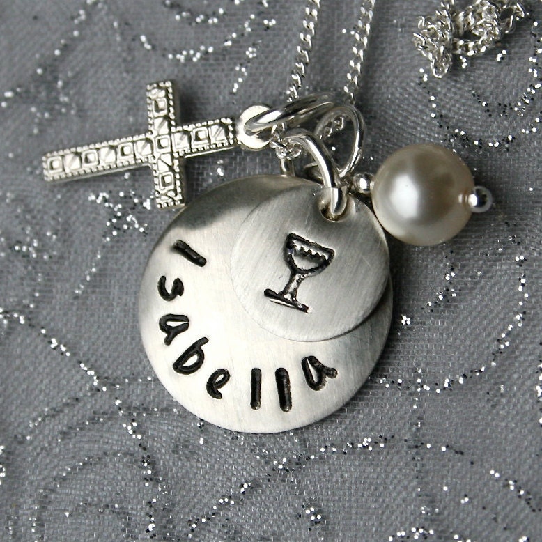 Communion Sterling 1st Communion Necklace First Holy - Etsy