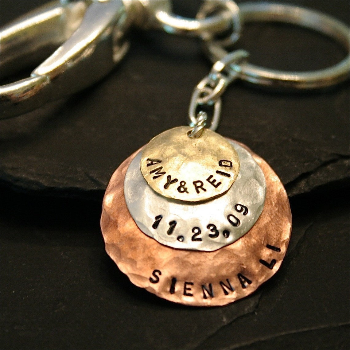 Trio of Metal Keychain Sterling/copper/brass - Etsy