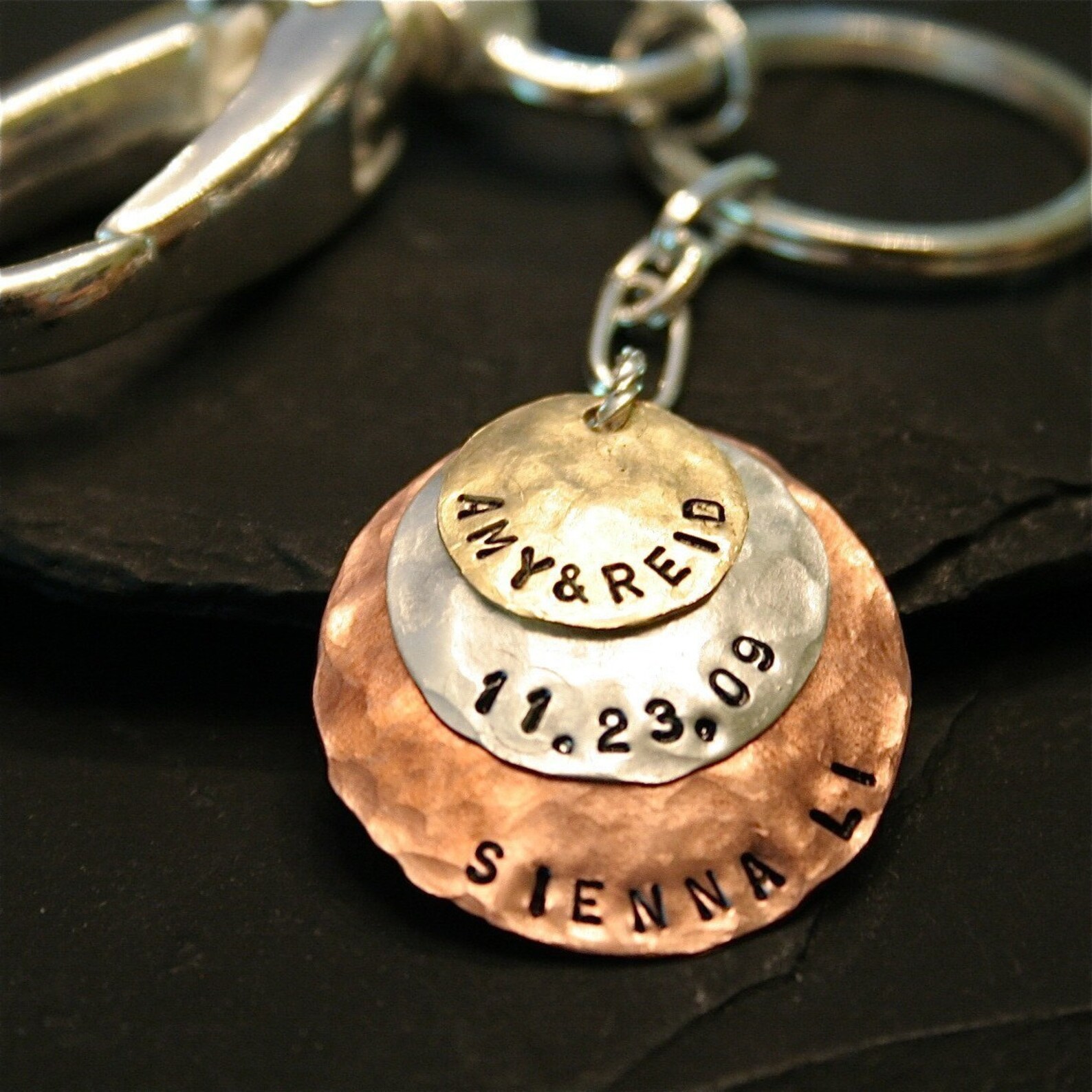 Trio of Metal Keychain Sterling/copper/brass - Etsy