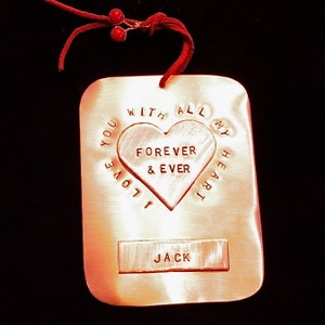 Copper Love Letter Valentine/ornament - Etsy
