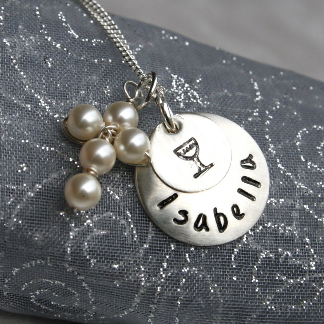 First Communion Necklace Communion Jewelry With Pearl or Crystal Cross ...