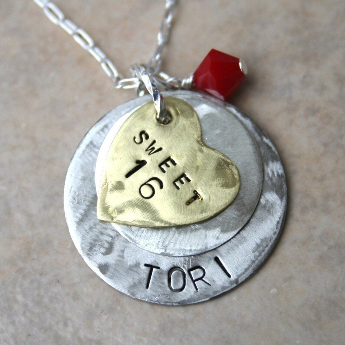 Sweet Sixteen Sterling Silver Necklace - Etsy