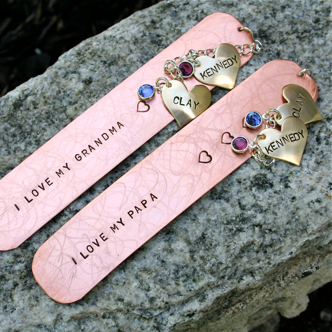 Personalized Copper Bookmark - Grandma/nana/grandpa/papa - Etsy
