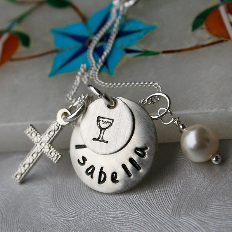 Communion Sterling 1st Communion Necklace First Holy - Etsy